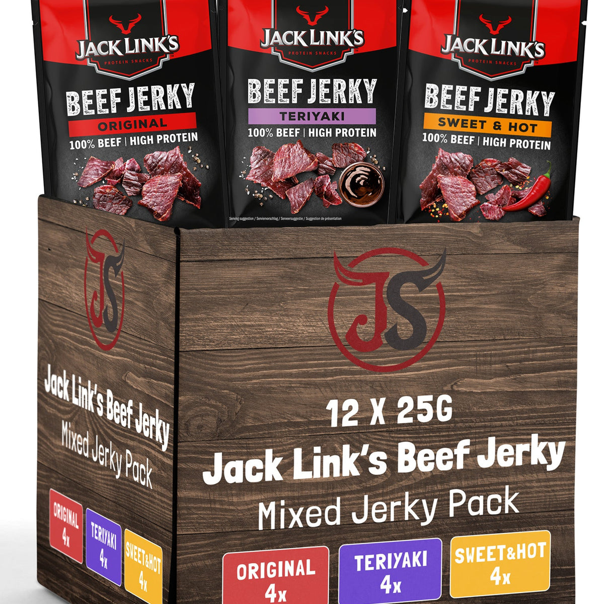 Jack Link's Beef Jerky Mix 12 x 25g – JerkyShop Norge